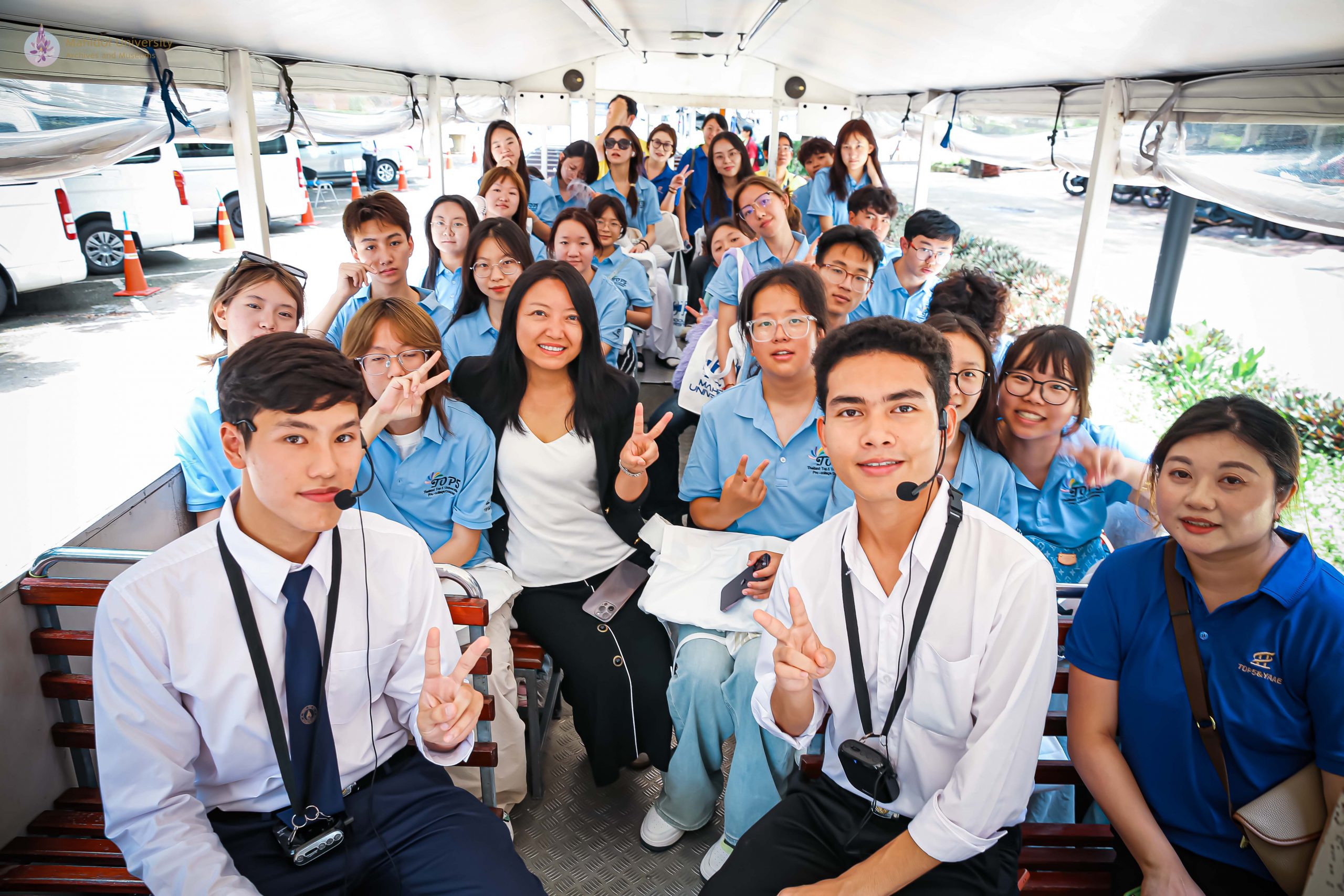 welcomed and provided a tram tour of the Mahidol University campus to ...